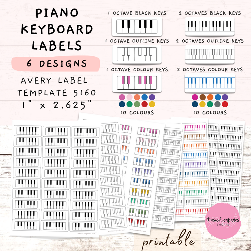 Piano Keyboard Labels Printable – Music Escapades Shoppe