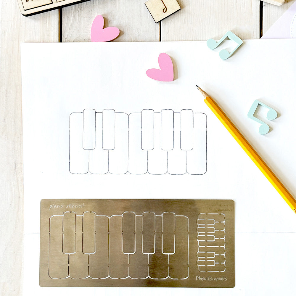 Piano Keys Metal Stencil – Music Escapades Shoppe