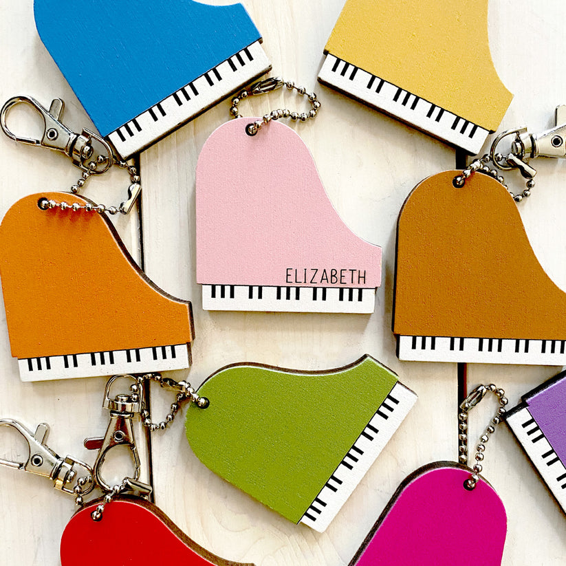 Personalized Keychain (Coloured Grand Piano) – Music Escapades Shoppe