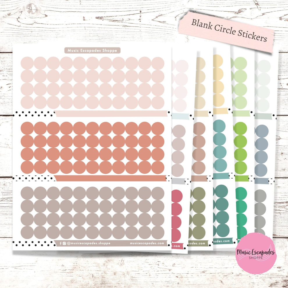 Blank Circle Stickers (Small) – Music Escapades Shoppe
