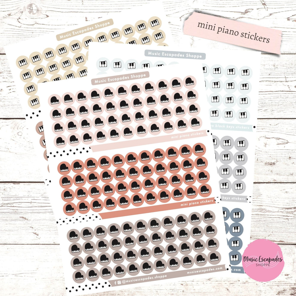Mini Piano Circle Stickers – Music Escapades Shoppe